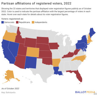 31 states release the partisan affiliations of registered voters: 39% ...