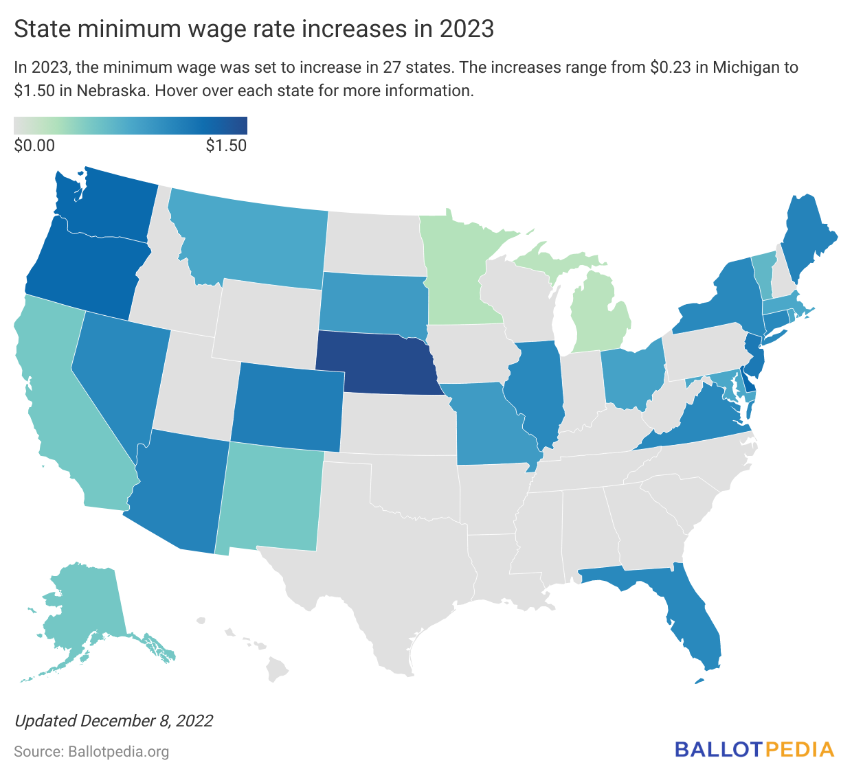 Minimum wages set to increase in 27 states in 2023 by an average of $0. ...
