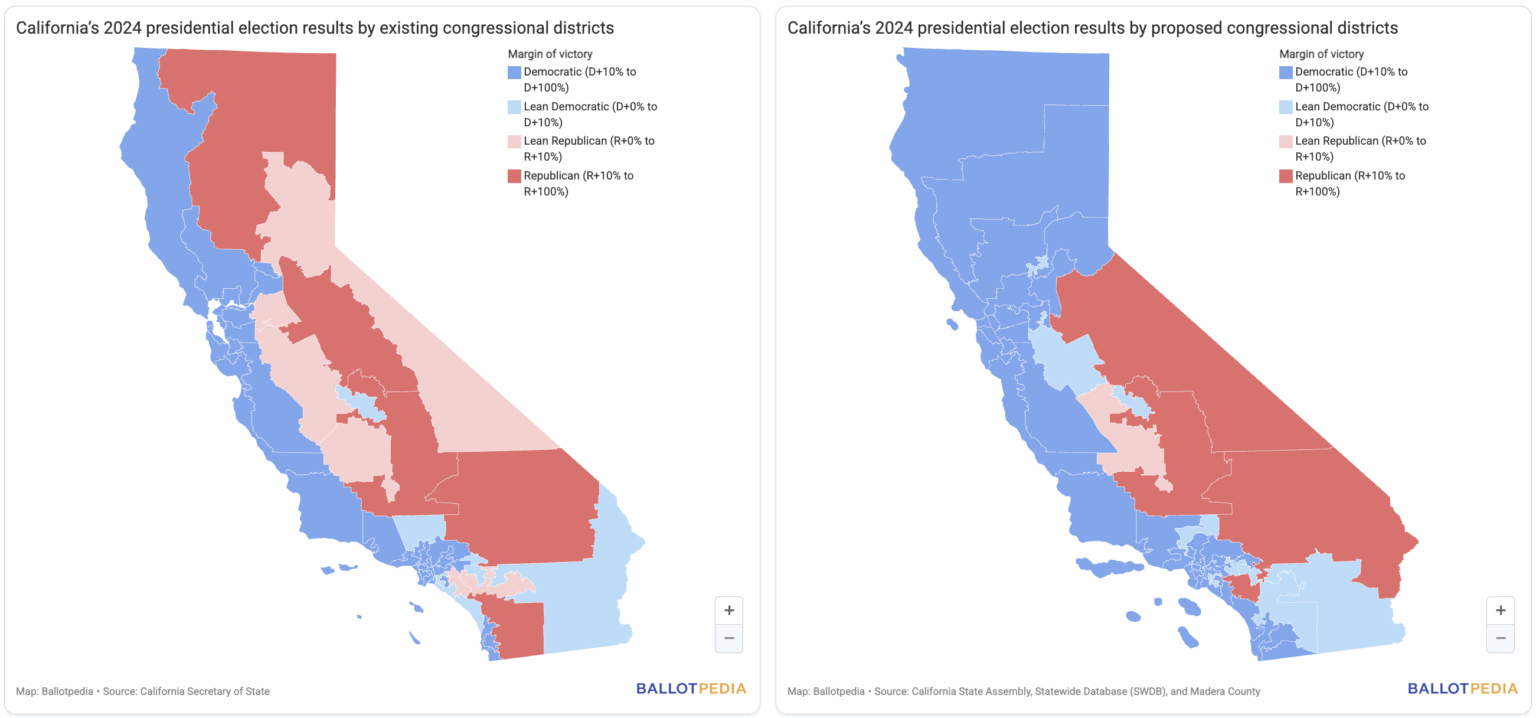 California Proposition 50 would shift five Republican-held ...